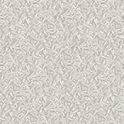 Galerie Air Collection White Leaves Sheen Textured Wallpaper Roll