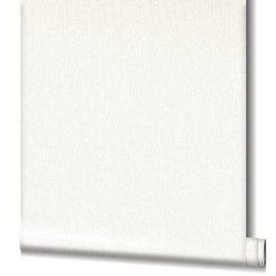 Galerie Air Collection White Linen Effect Textured Wallpaper Roll