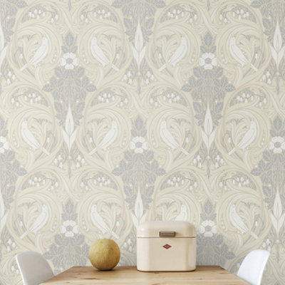 Galerie Arts and Crafts Cream Patterned Wallpaper
