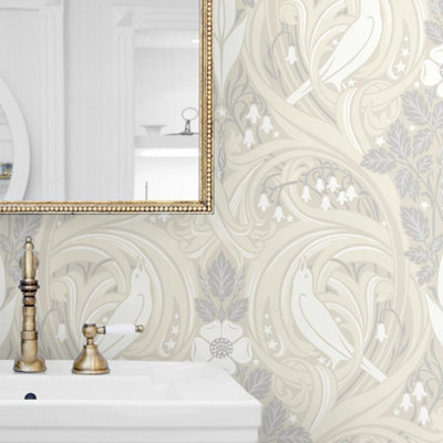 Galerie Arts and Crafts Cream Patterned Wallpaper