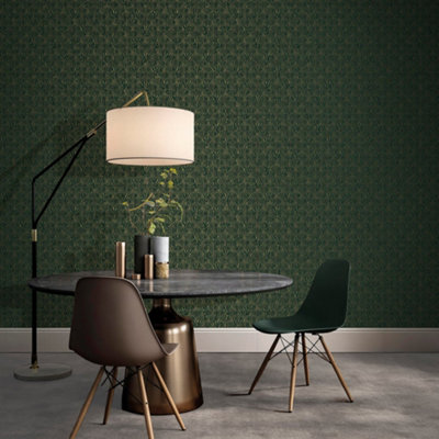 Galerie Boutique Collection Metallic Geometric Fan Wallpaper