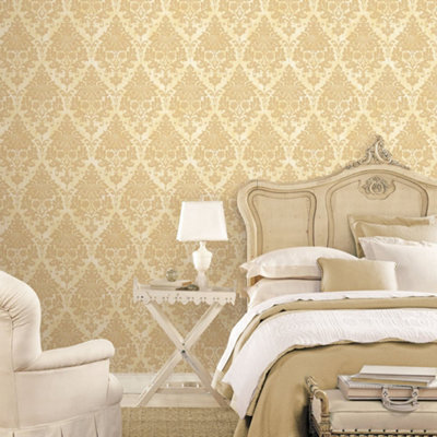 Galerie Classic Silks 4 Beige Damask Wallpaper