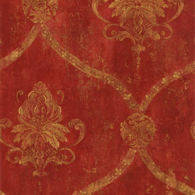 Galerie Classic Silks 4 Red Regal Damask Wallpaper