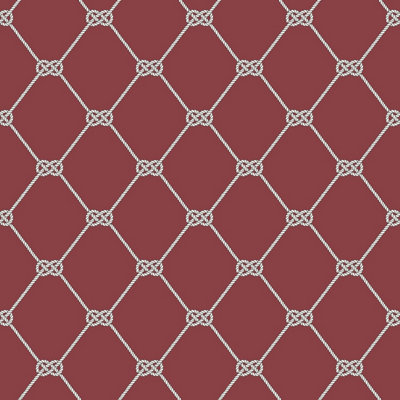 Galerie Deauville 2 Red White Nautical Rope Smooth A4 Wallpaper Sample