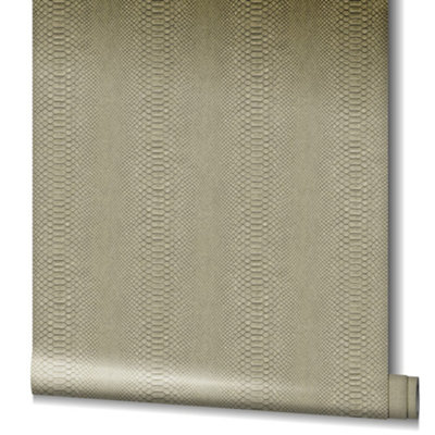 Galerie Earth Collection Gold Textured Snake Skin Sheen Wallpaper Roll