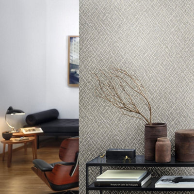 Galerie Earth Collection Silver Textured Crosshatch Effect Sheen ...