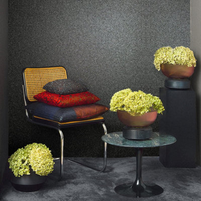 Galerie Eclectic Black Plain Texture Wallpaper
