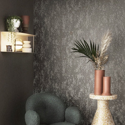 Galerie Eclectic Grey Metallic Look Wallpaper