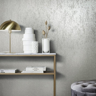 Galerie Eclectic Silver Grey Metallic Look Wallpaper
