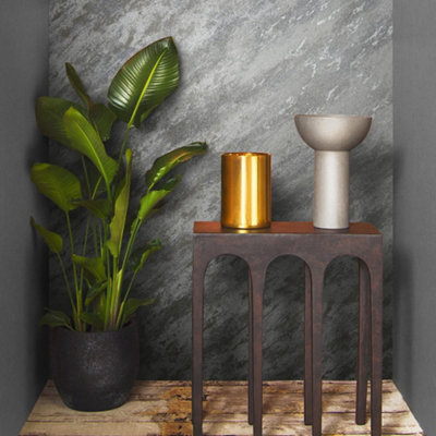 Galerie Eclectic Silver Grey Plaster Look Wallpaper