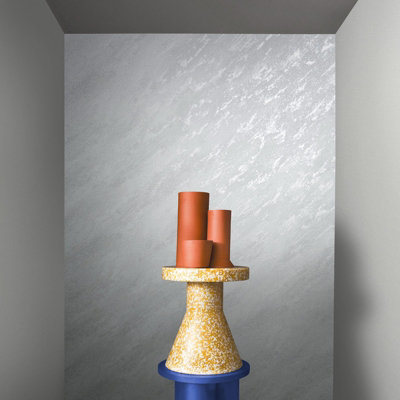 Galerie Eclectic Silver Grey Plaster Look Wallpaper