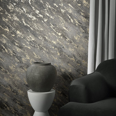 Galerie Eclectic Silver Grey Plaster Look Wallpaper