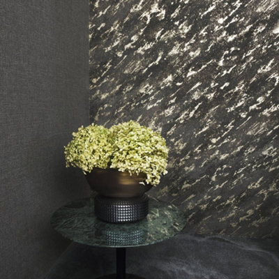 Galerie Eclectic Silver Grey Plaster Look Wallpaper