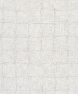 Galerie Eden Collection Grey Textured Tile Effect A4 Wallpaper Sample