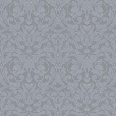 Galerie Ekbacka Collection Blue/Grey Rosali Traditional Damask ...