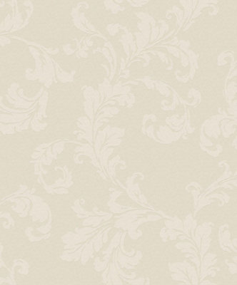 Galerie Emporium Pearl Acanthus trail Embossed A4 Wallpaper Sample