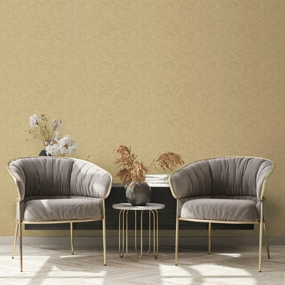 Galerie Energy Collection Gold Sheen Floral Design Wallpaper Roll