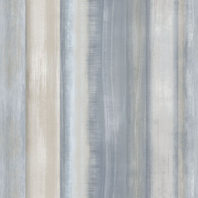 Galerie Evergreen Blue Waterfall Stripe Smooth Wallpaper | DIY at B&Q