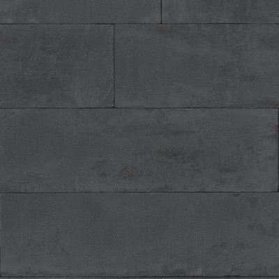 Galerie Exposed Dark Grey Concrete Blocks Smooth Wallpaper | DIY at B&Q