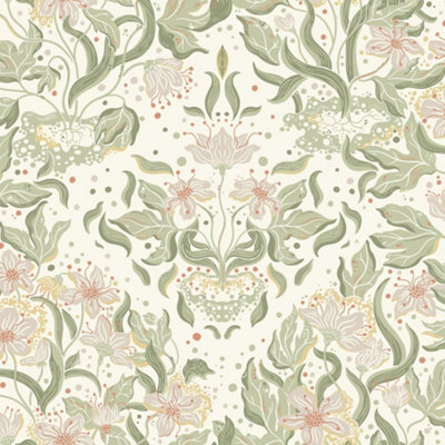 Galerie Fagring Floral Green Wallpaper