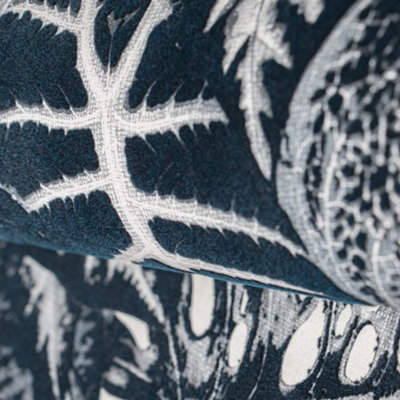 Galerie Feel Flock Tree Leaf Blue Wallpaper 81264