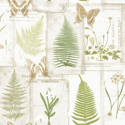 Galerie Fresh Kitchens 5 Green Botanical Elements Smooth Wallpaper ...