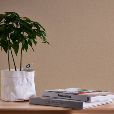 Galerie Fusion Brown Hessian Effect Textured Wallpaper