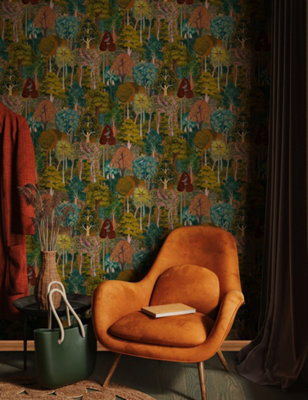 Galerie Heritage Multi-Coloured Jungle A4 Wallpaper Sample
