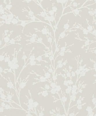 Galerie Home Collection Greige Floral Trail Wallpaper Roll