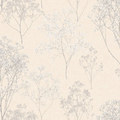 Galerie Homestyle White Beige Grey Queen Annes Lace Smooth Wallpaper ...