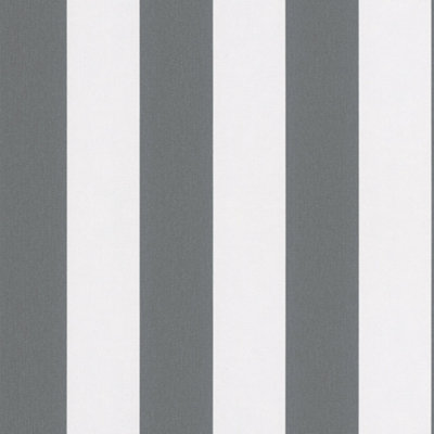 Galerie Industrial Effects Black Stripe Design Wallpaper Roll | DIY at B&Q