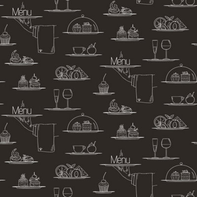 Galerie Just Kitchens Black Chalkboard Menu Wallpaper Roll