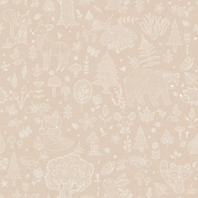 Galerie Little Explorers 2 Beige Forest Kingdom A4 Wallpaper Sample