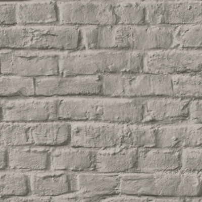 Galerie Loft 2 Dark Greige Exposed Brick Design Wallpaper Roll