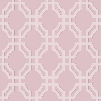 Galerie Luxe Pink Trellis Smooth Wallpaper