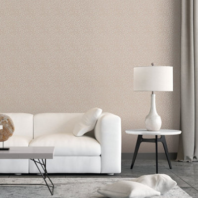 Galerie Metallic Fx Beige Rose Gold Crazed Geo Textured Wallpaper
