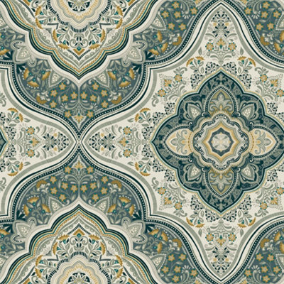 Galerie Mulberry Tree Green Floral Pattern Wallpaper Roll