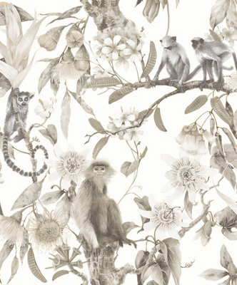 Galerie Organic Textures Beige Grey Lemur Textured Wallpaper | DIY at B&Q