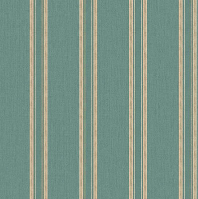 Galerie Ornamenta 2 Blue Regency Stripe Embossed Wallpaper