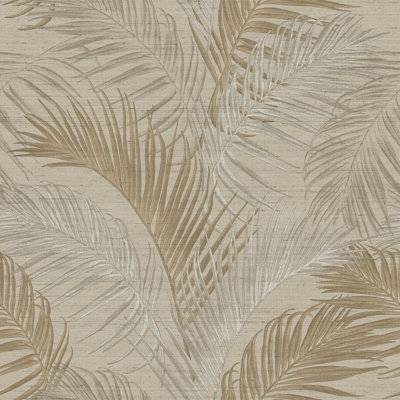 Galerie Palm Tree Bronze Brown A4 Wallpaper Sample
