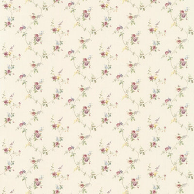Galerie Pretty Prints Cream/Pink Lauras Floral Trail Wallpaper Roll