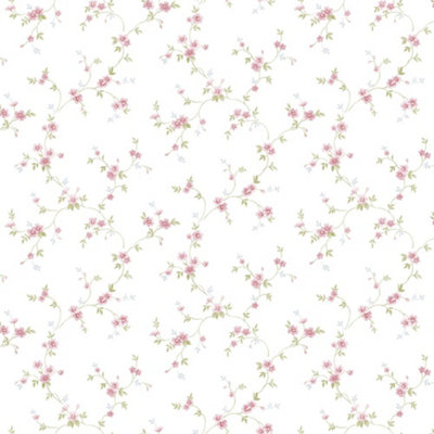Galerie Pretty Prints Pink Como Floral Trail Wallpaper Roll