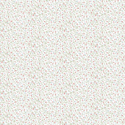 Galerie Pretty Prints Pink/Green Rainbow Mini Floral Wallpaper Roll