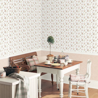 Galerie Pretty Prints Pink/Purple Blossom Mini Wallpaper Roll
