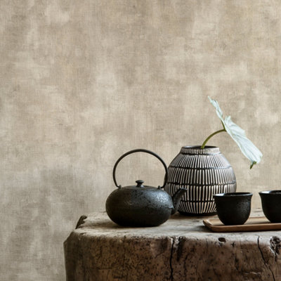 Galerie Shades of Colour Dark Beige Mottled Effect Wallpaper