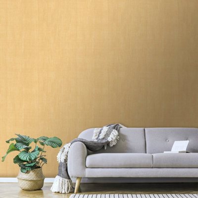 Galerie Shades of Colour Tan Orange Textile Textured Wallpaper at B&Q