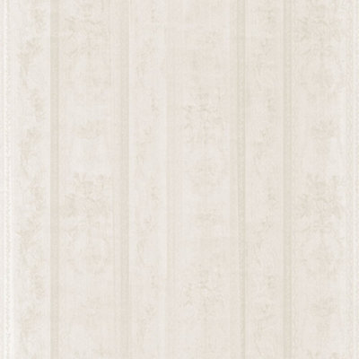 Galerie Simply Silks 4 Ivory Floral Stripe Embossed Wallpaper | DIY at B&Q