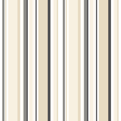 Galerie Simply Stripes 3 Black Tan Step Stripe Smooth A4 Wallpaper Sample