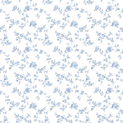 Galerie Small Prints Blue Delicate Floral A4 Wallpaper Sample