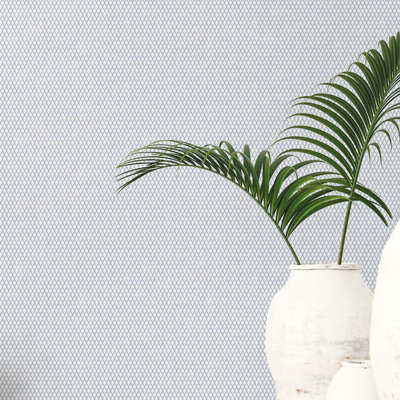 Galerie Small Prints Blue Double Links A4 Wallpaper Sample